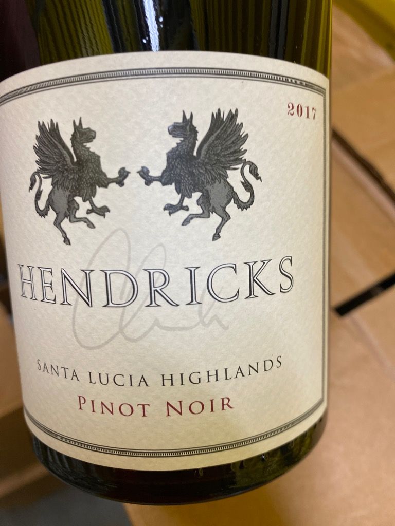 2017 Hendricks Pinot Noir, USA, California, Central Coast, Santa Lucia ...