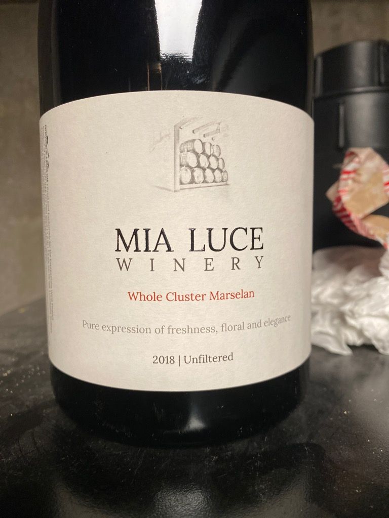 2022 Mia Luce Marselan Whole Cluster, Israel, Judean Hills - CellarTracker