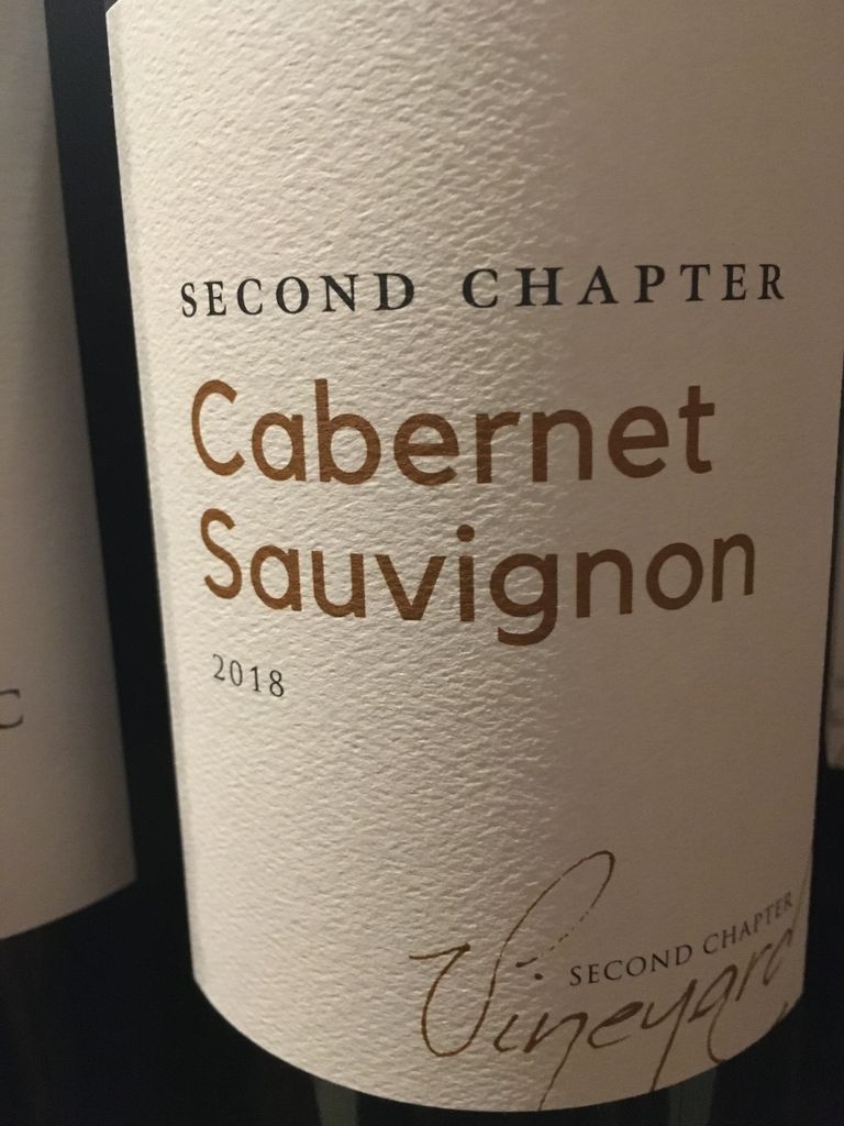 2018 Second Chapter Wine Company Cabernet Sauvignon Second Chapter ...