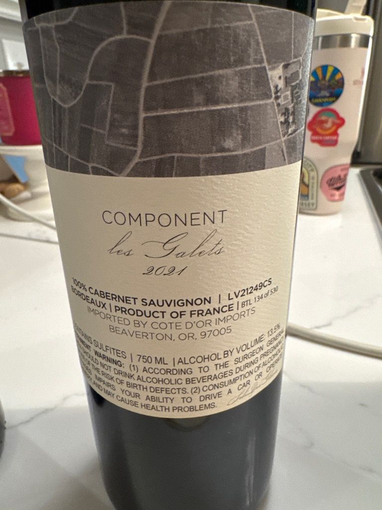 2021 Component Wine Company Les Galets, France, Bordeaux, Médoc, Saint ...