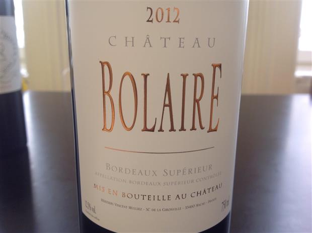 2012 Château Bolaire, France, Bordeaux, Bordeaux Supérieur - CellarTracker