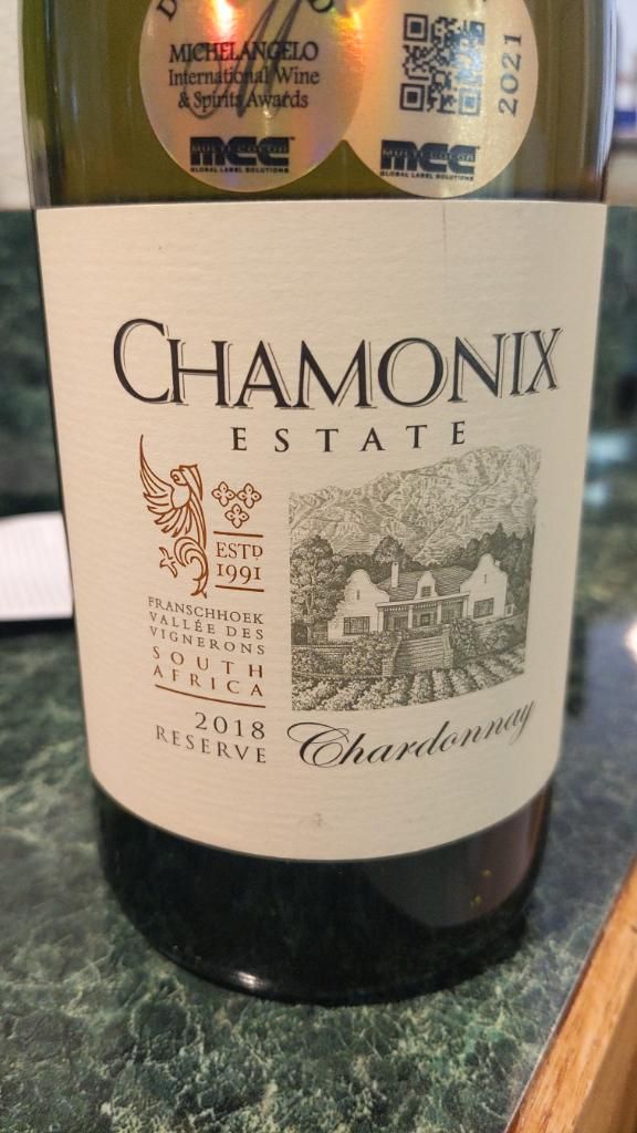 2019 Chamonix Chardonnay Reserve, South Africa, Coastal Region ...