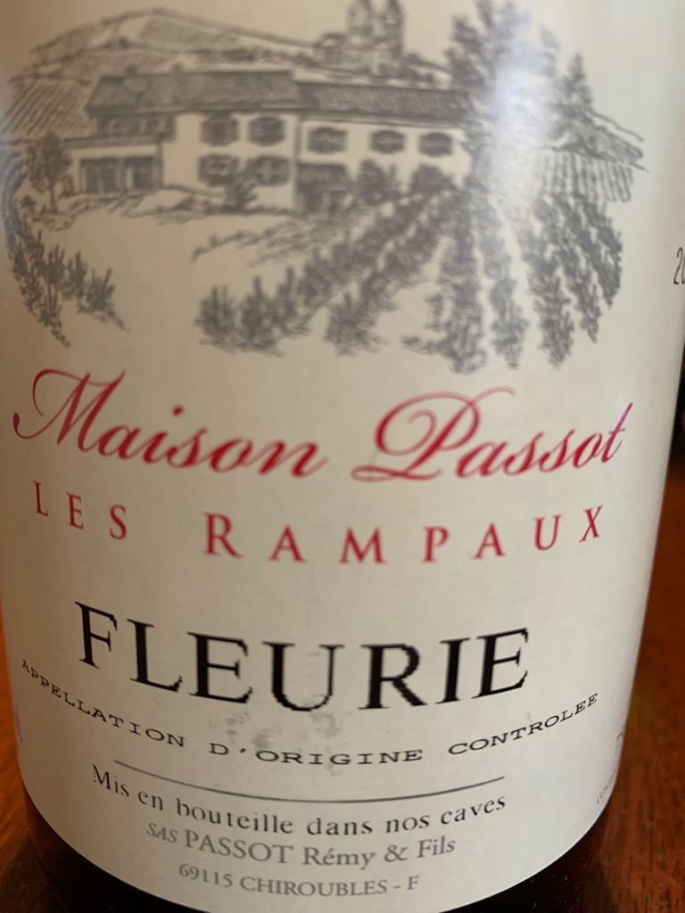 2020 Dominique et Rémy Passot Fleurie Passi Flore, France, Burgundy ...