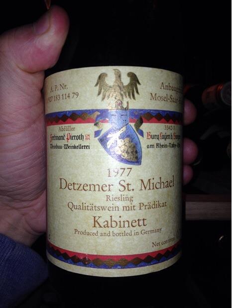 1977 Ferdinand Pieroth Detzemer St. Michael Riesling Kabinett, Germany ...