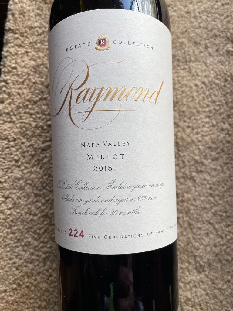 2018 Raymond Merlot Estate Collection, USA, California, Napa Valley ...