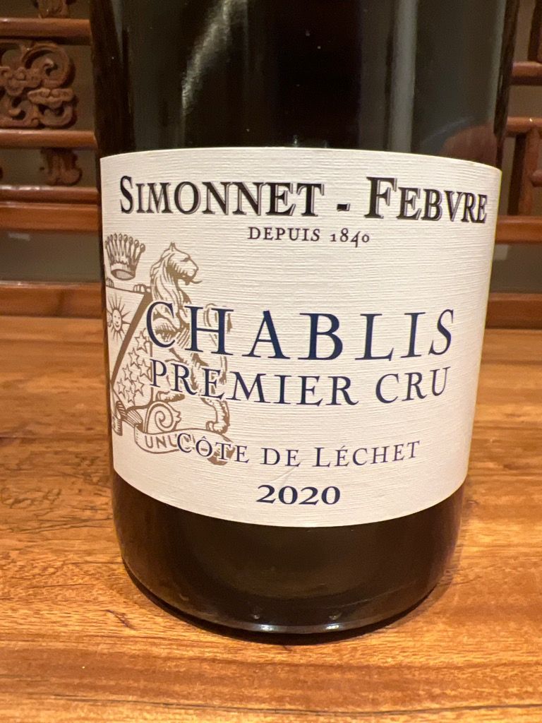 2020 Simonnet-Febvre Chablis 1er Cru Côte de Léchet, France, Burgundy ...