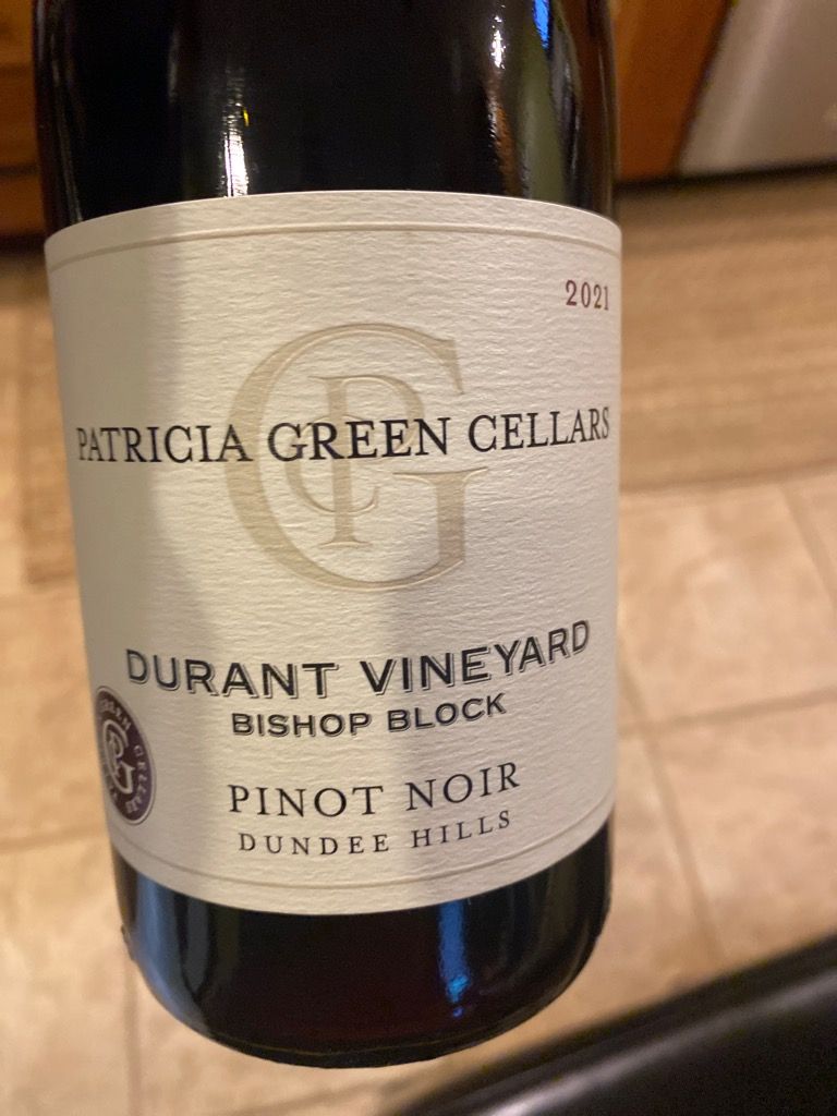 2022 Patricia Green Cellars Pinot Noir Bishop Block Durant Vineyard ...