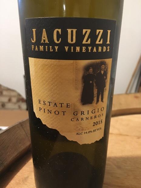 2015 Jacuzzi Family Vineyards Pinot Grigio Jacuzzi Family Vineyards ...