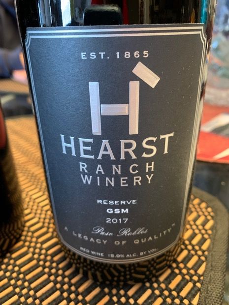 2017 Hearst Ranch Winery Reserve GSM, USA, California, Central Coast ...