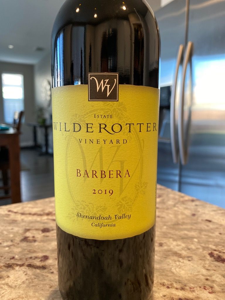 2019 Wilderotter Vineyards Barbera, USA, California, Sierra Foothills ...