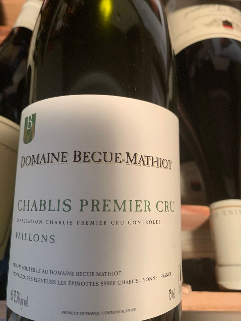2011 Domaine Bègue-Mathiot Chablis 1er Cru Vaillons, France, Burgundy ...