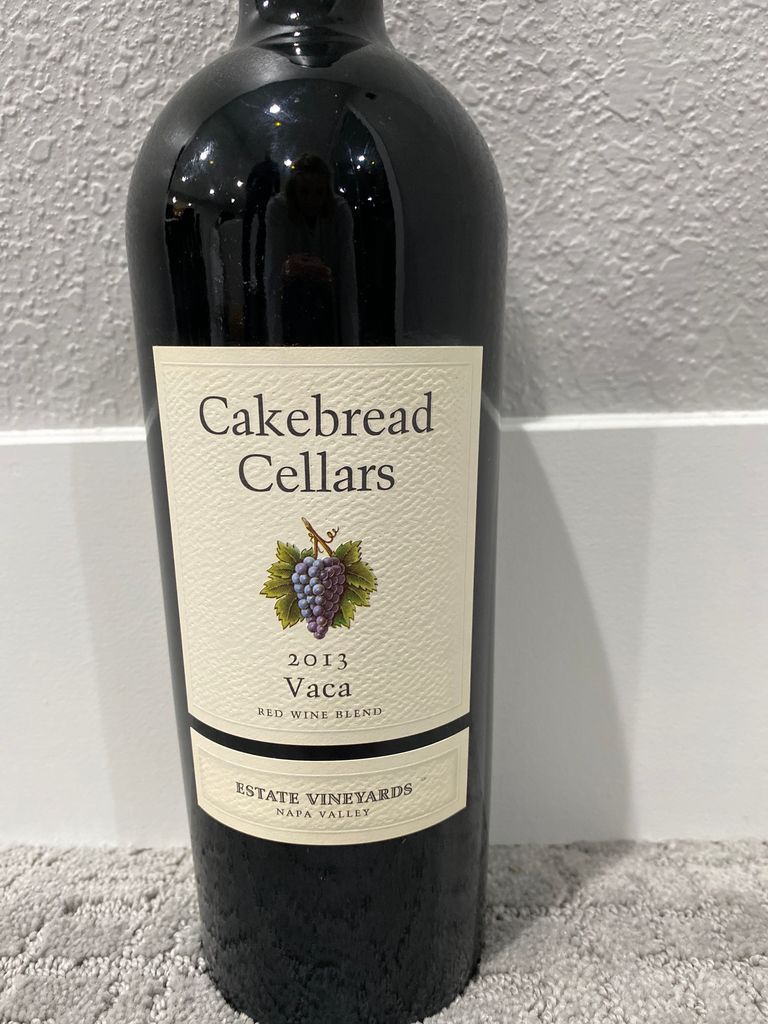 2013 Cakebread Cellars Vaca Red Wine Blend Estate Vineyard, USA ...