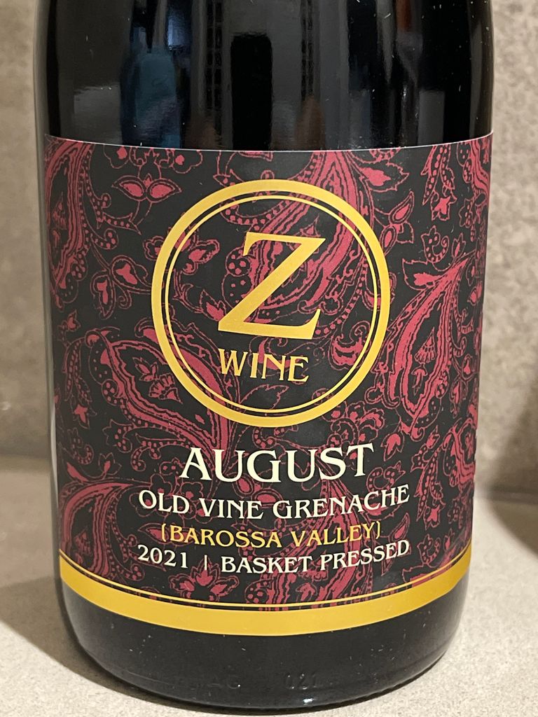 2022 Z wine Grenache August Old Vine, Australia, South Australia ...