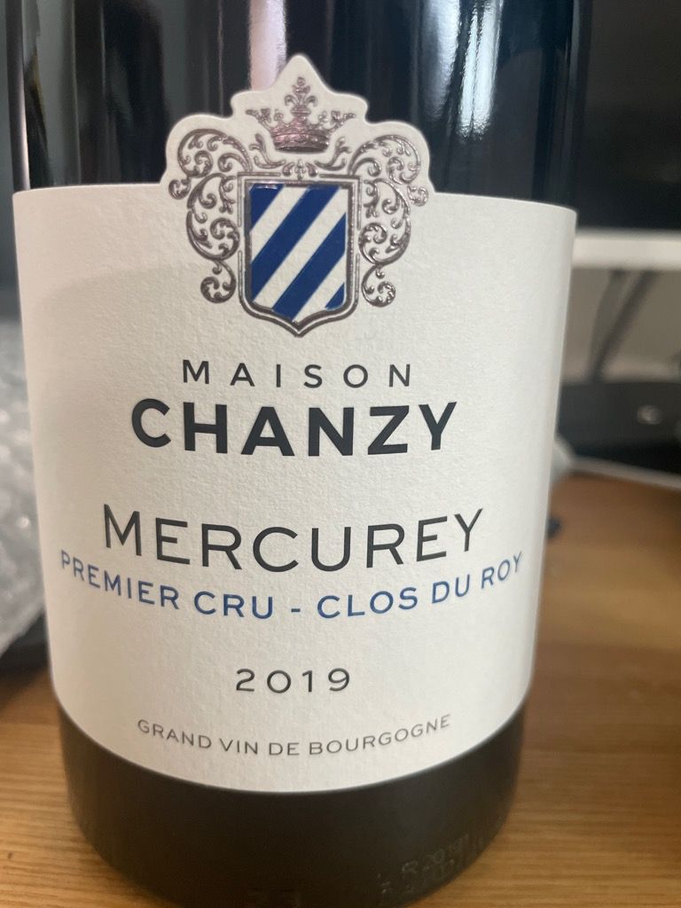 2019 Maison Chanzy Mercurey 1er Cru Clos du Roy, France, Burgundy, Côte ...