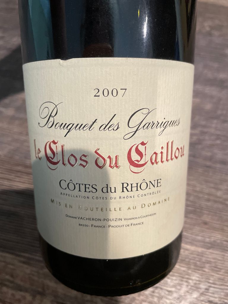 2007 Le Clos du Caillou Côtes du Rhône Bouquet des Garrigues, France ...