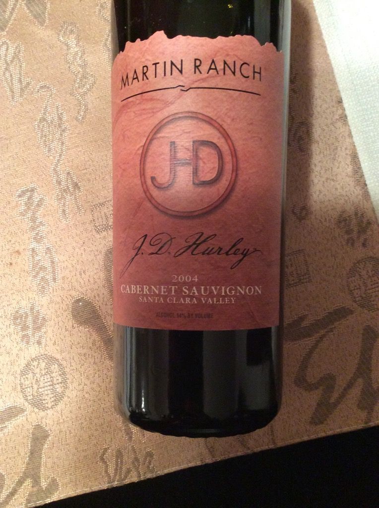 2004 Martin Ranch Winery Cabernet Sauvignon J.D. Hurley, USA ...