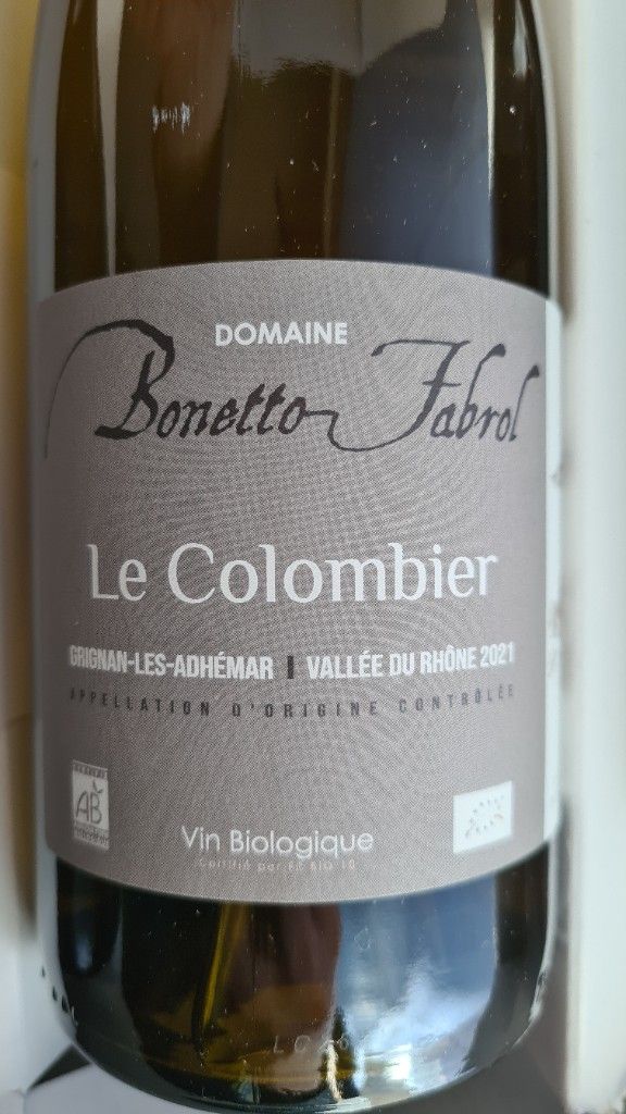 2019 Domaine Bonetto Fabrol Coteaux du Tricastin Le Colombier, France ...