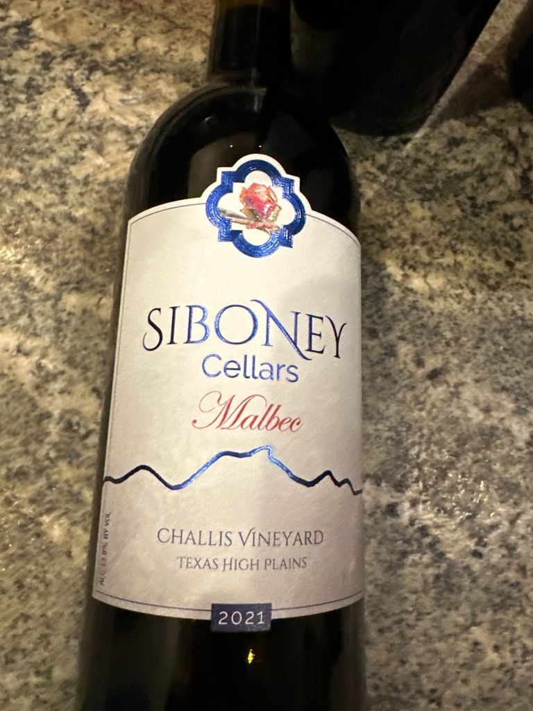 2021 Siboney Cellars Malbec Challis Vineyard, USA, Texas, Texas High ...