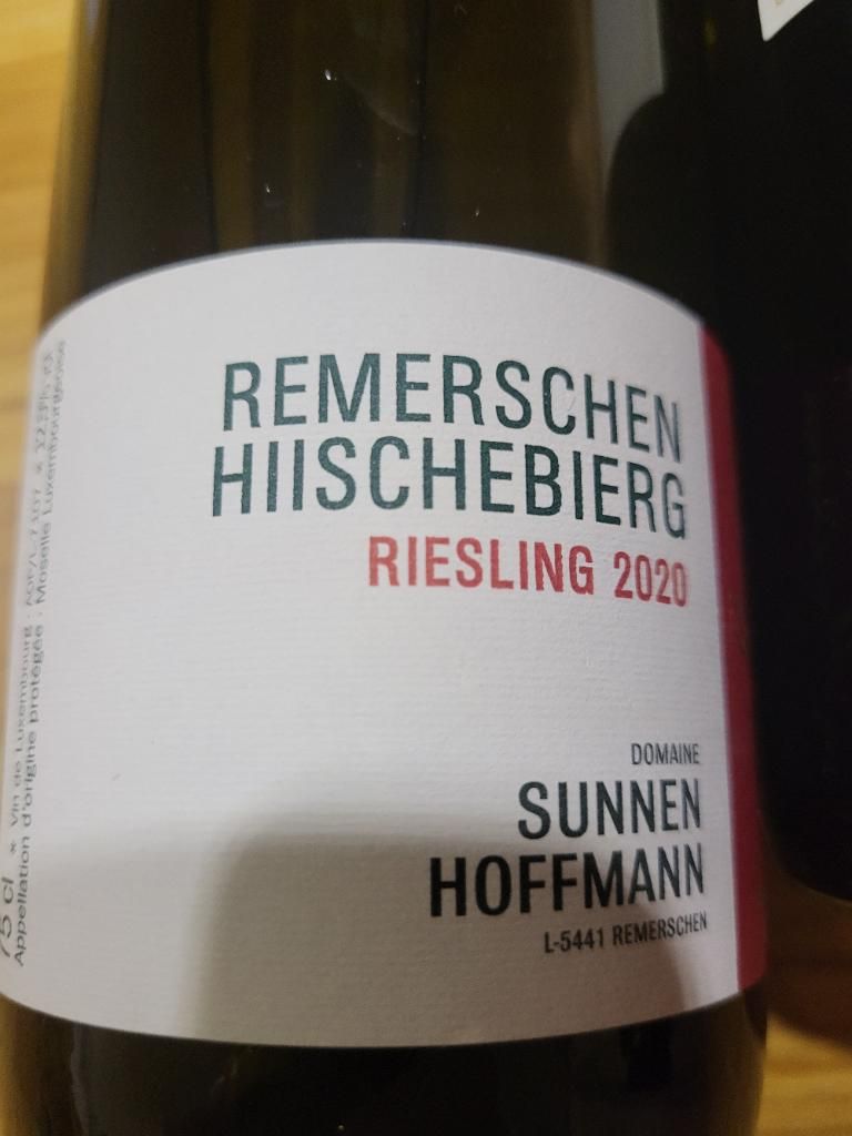 2021 Sunnen-Hoffmann Riesling Remerschen Hiischebierg, Luxembourg ...