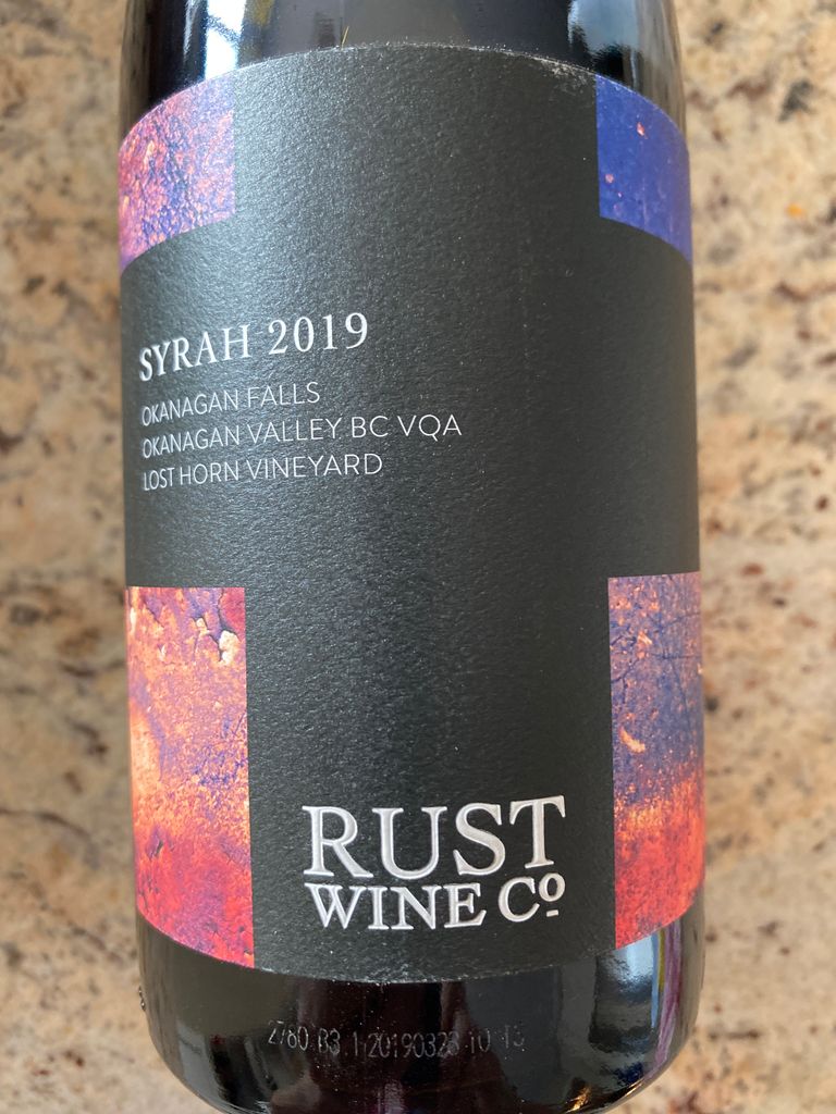 2019 Rust Wine Co Syrah Lost Horn Vineyard, Canada, British Columbia ...