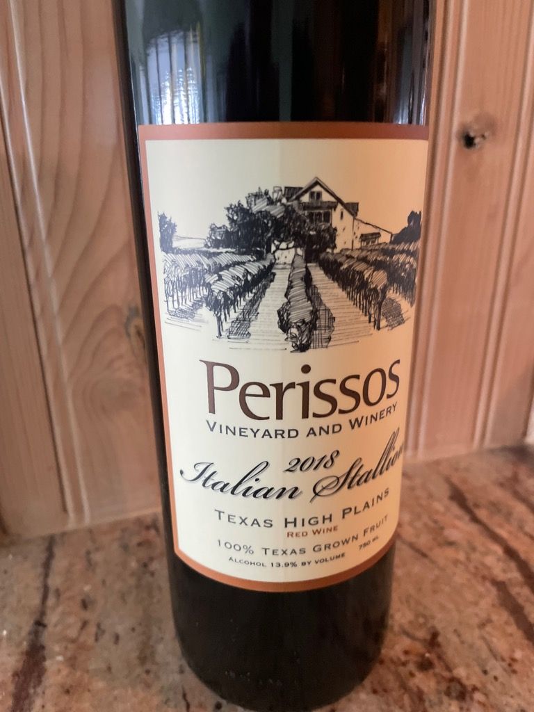 2018 Perissos Vineyard and Winery Italian Stallion Red, USA, Texas ...