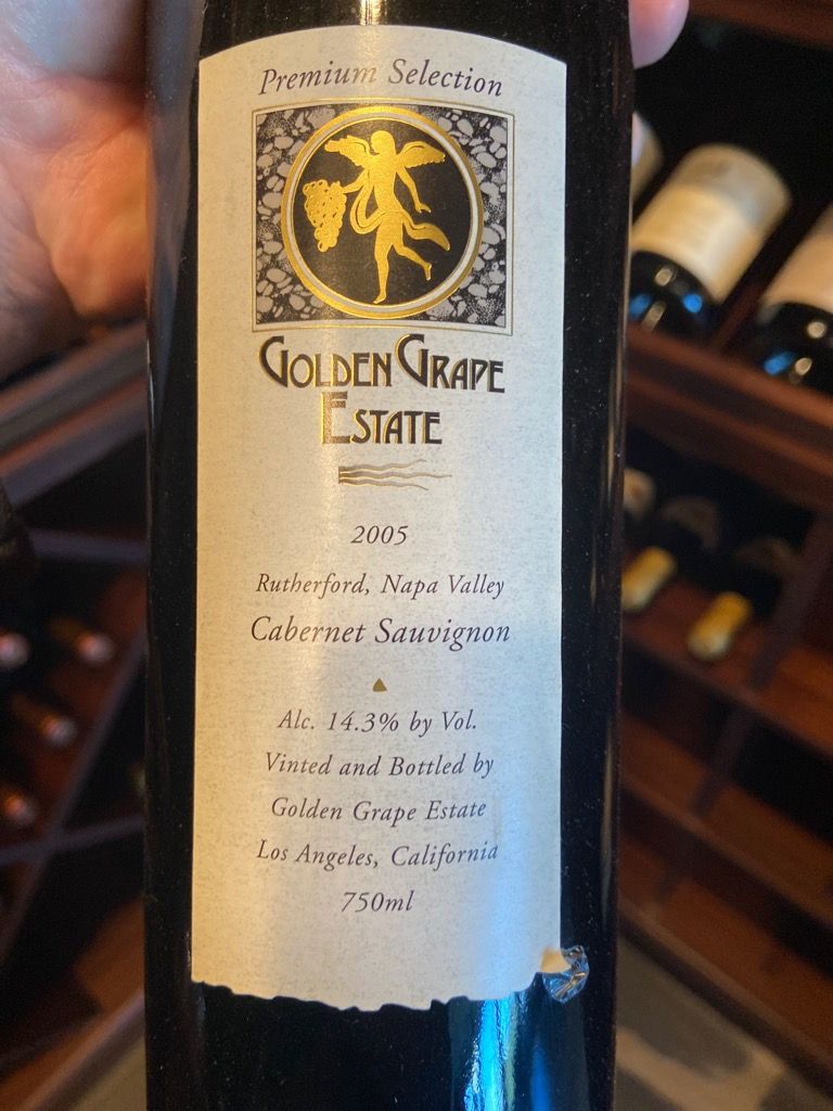 1992 Golden Grape Estate Cabernet Sauvignon Premium Selection, USA ...