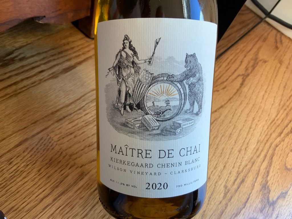 2021 Maître de Chai Chenin Blanc Kierkegaard, USA, California, Sonoma ...