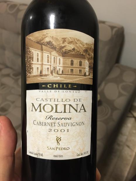 2001 Castillo de Molina Cabernet Sauvignon Reserva Lontué Valley, Chile ...