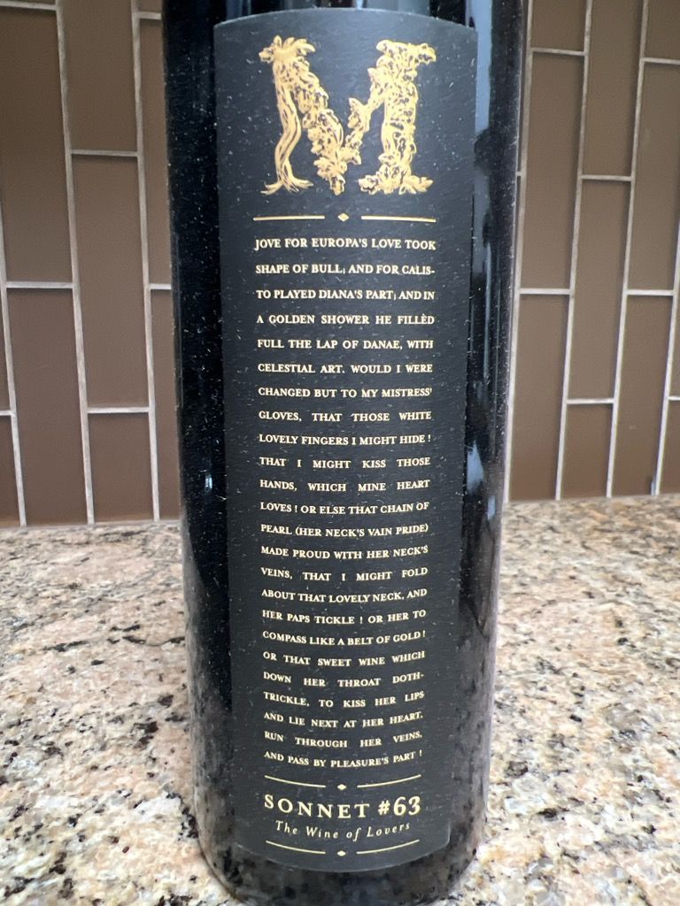 2019 Madrigal Family Winery Red Wine Sonnet 63, USA, California, Napa ...