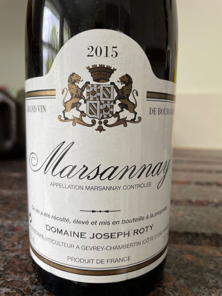 2015 Domaine Joseph Roty Marsannay, France, Burgundy, Côte de Nuits ...