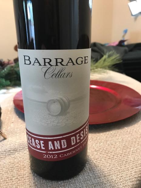 2012 Barrage Cellars Cabernet Franc Cease And Desist, USA, Washington ...