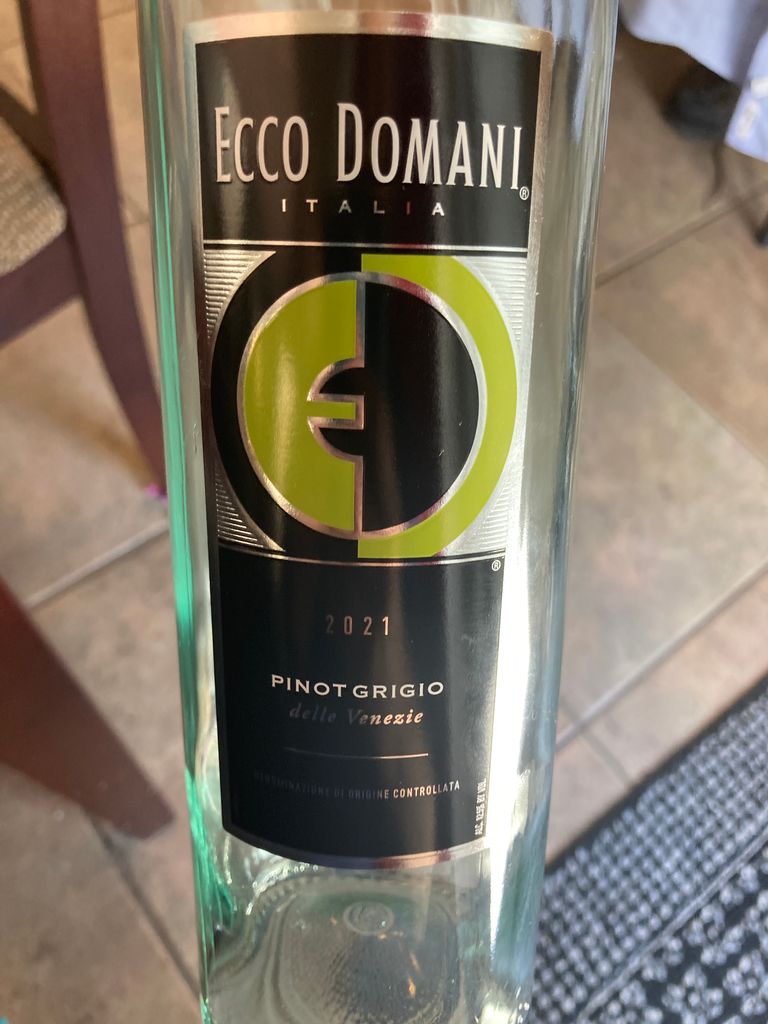2021 Ecco Domani Pinot Grigio Delle Venezie, Italy, Delle Venezie ...