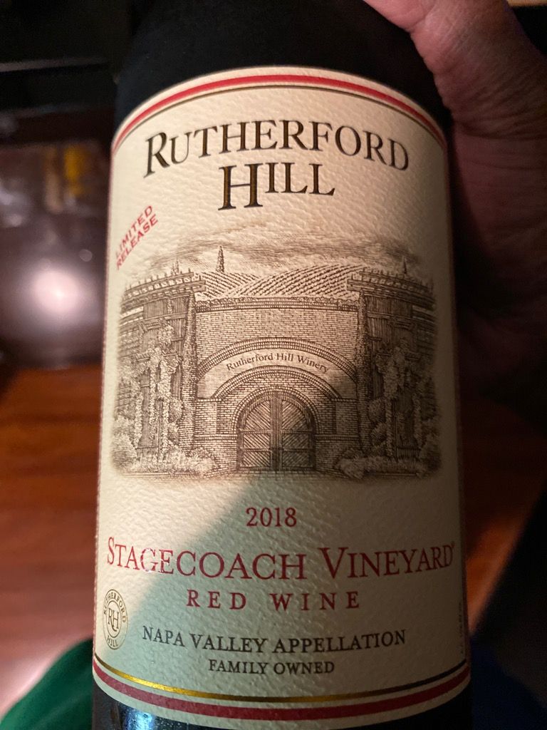 2018 Rutherford Hill Limited Release Red Wine Stagecoach Vineyard, USA ...