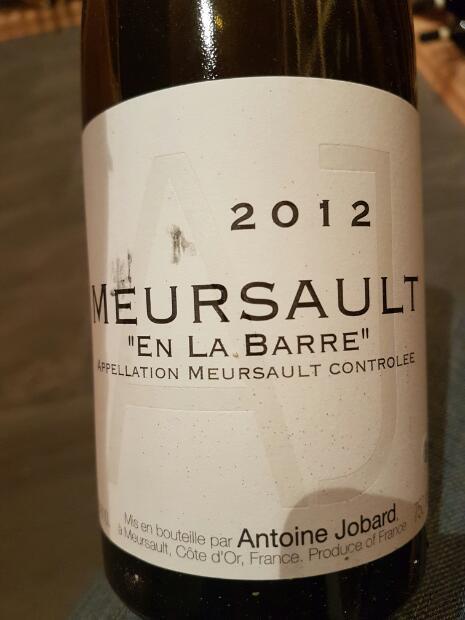 2012 Domaine Antoine Jobard Meursault En La Barre, France, Burgundy ...