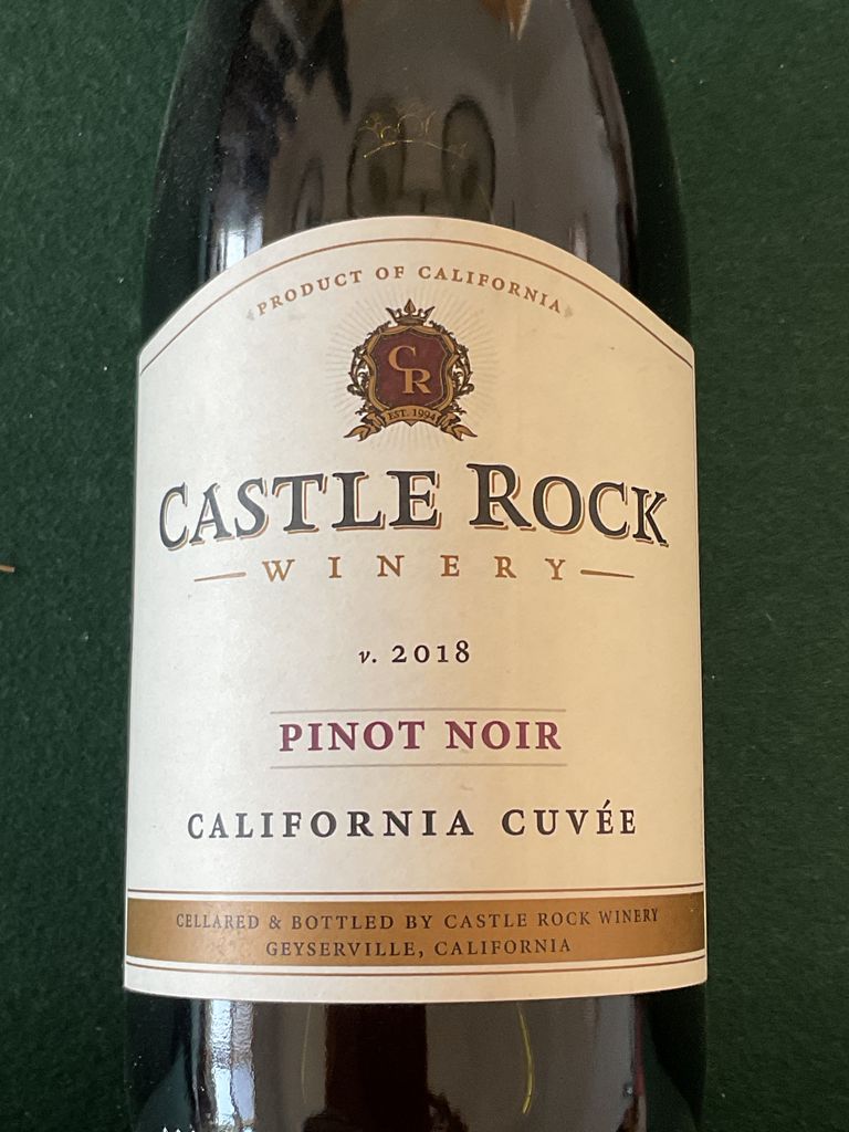 2018 Castle Rock Pinot Noir California Cuvée, USA, California ...
