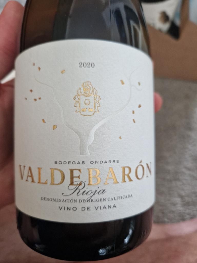 2020 Bodegas Ondarre Rioja Valdebarón Blanco, Spain, La Rioja, Rioja ...