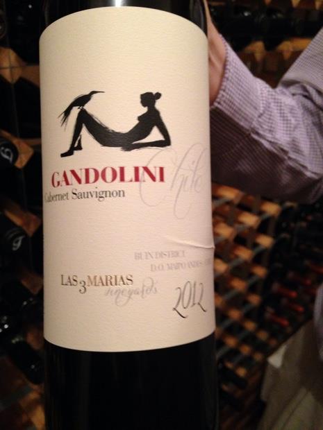 2012 Vina Gandolini Cabernet Sauvignon Las 3 Marias, Chile, Maipo ...