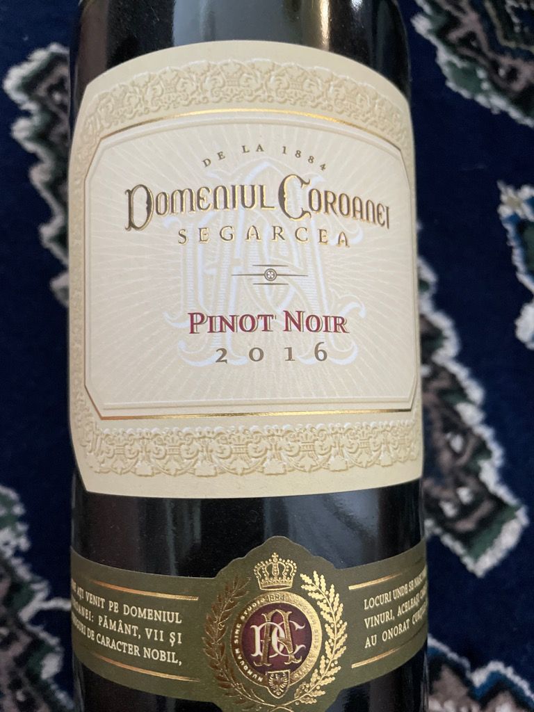 2016 Domeniul Coroanei Segarcea Pinot Noir, Romania, Dolj, Segarcea ...