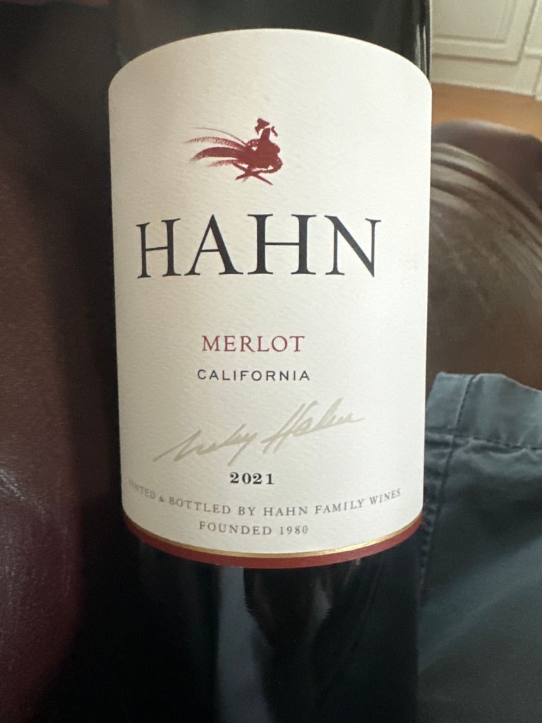 2021 Hahn Merlot, USA, California, Central Coast, Arroyo Seco ...
