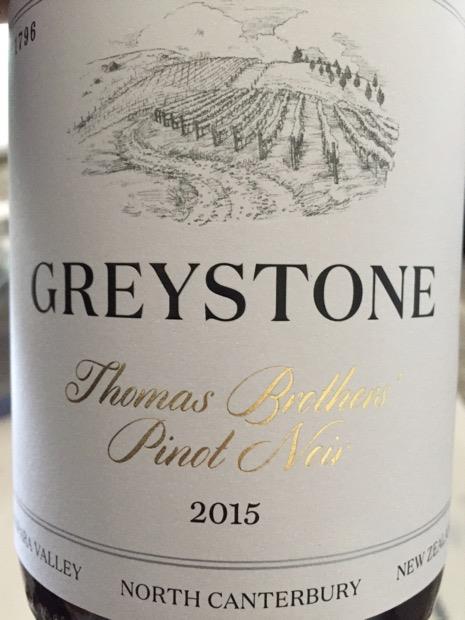 2015 Greystone / Grey's Peak Pinot Noir Thomas Brothers, New Zealand ...