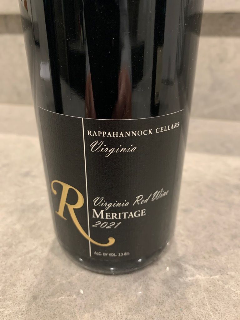 2021 Rappahannock Cellars Meritage Black Label, USA, Virginia, Northern ...