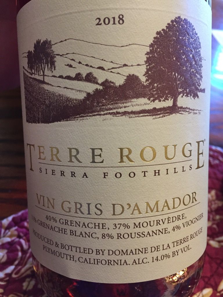 2019 Terre Rouge Viognier fiddletown, USA, California, Sierra Foothills ...