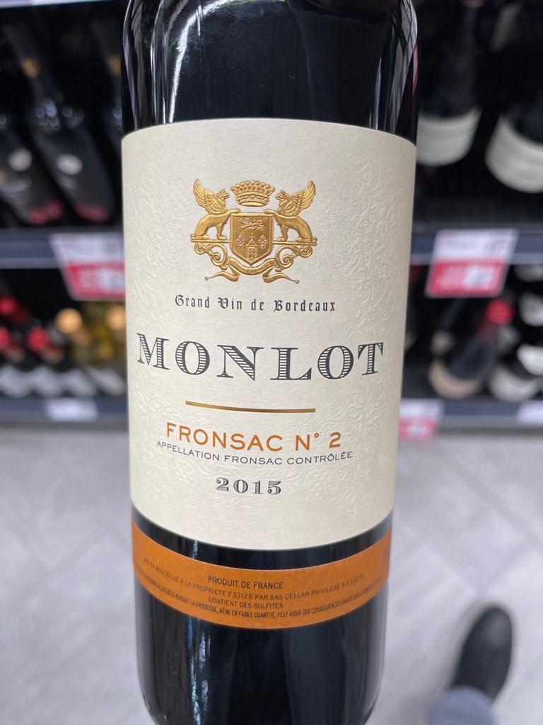 2015 Monlot Fronsac No. 2, France, Bordeaux, Libournais, Fronsac ...
