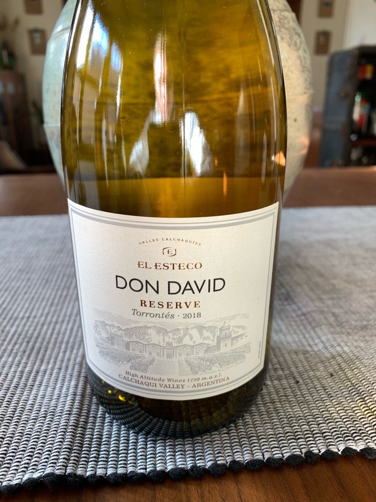 2017 Bodega El Esteco Torrontés Don David Reserve, Argentina, Valles ...