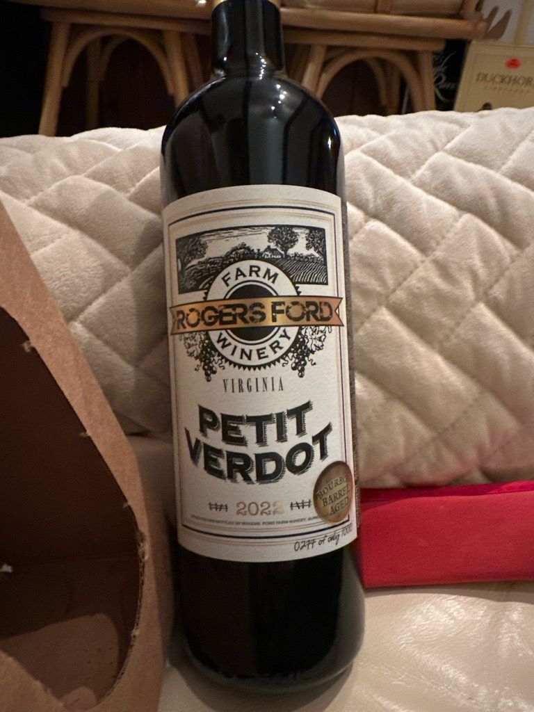 2022 Rogers Ford Farm Winery Petit Verdot, USA, Virginia, Northern ...