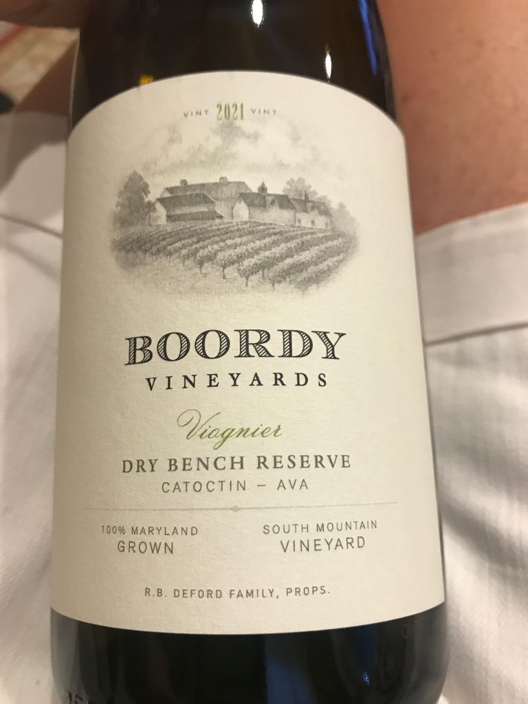 2021 Boordy Vineyards Viognier Dry Bench Reserve South Mountain ...