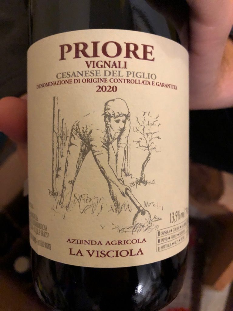 2020 La Visciola Cesanese del Piglio Priore Vignali, Italy, Latium ...