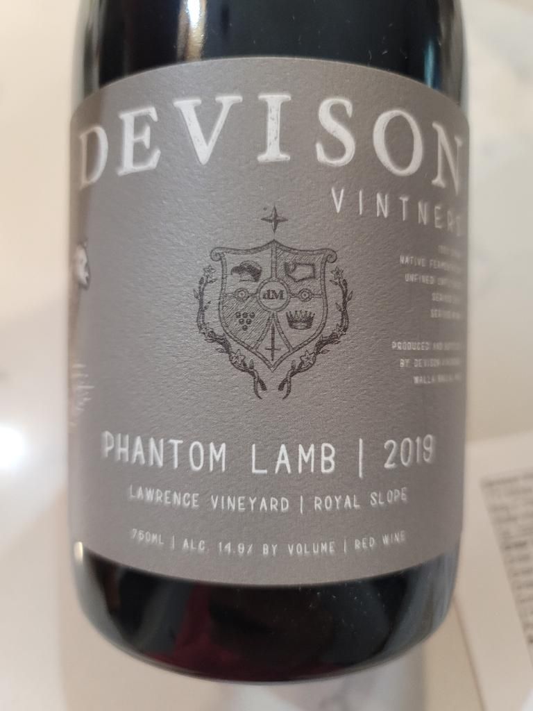 2019 Devison Vintners Syrah Phantom Lamb, USA, Washington, Columbia ...