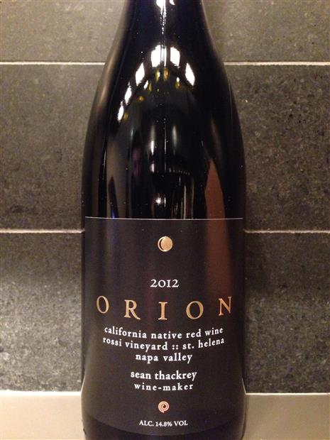 2012 Sean Thackrey Orion Rossi Vineyard, USA, California, Napa Valley ...