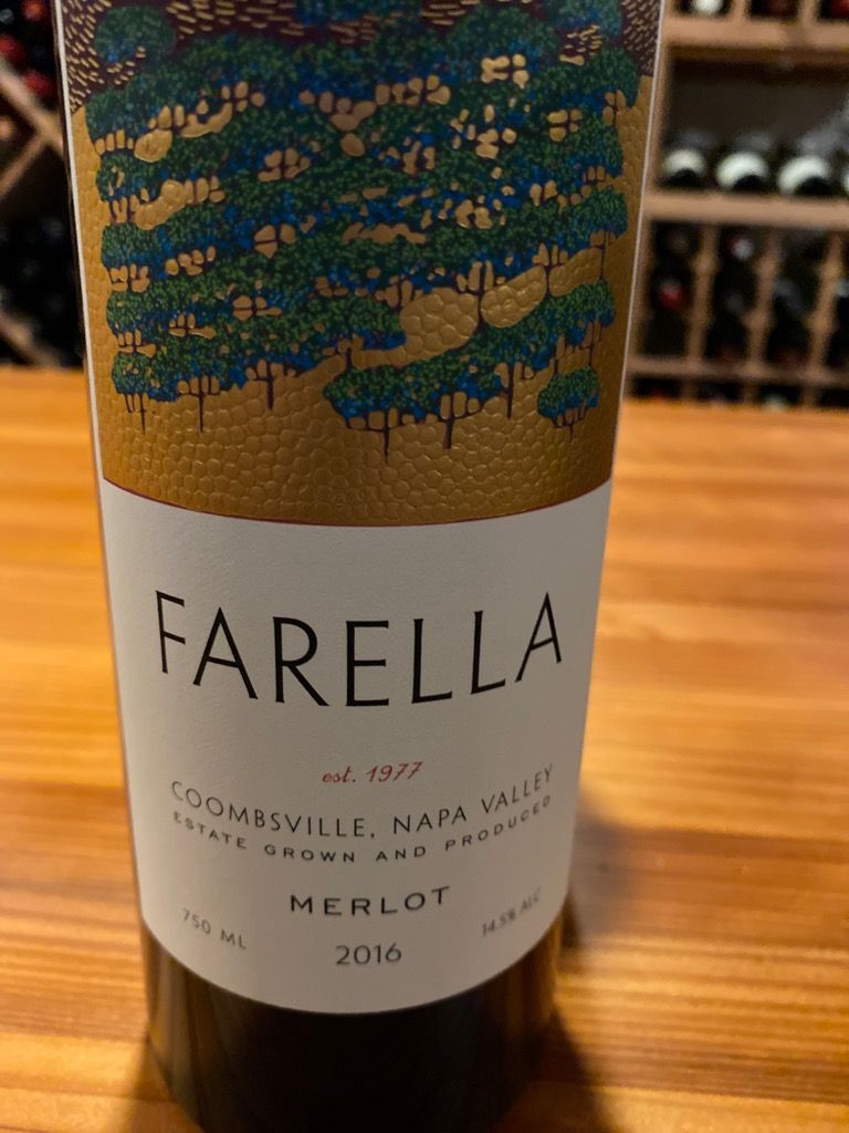 2016 Farella Vineyards Merlot Coombsville, USA, California, Napa Valley ...